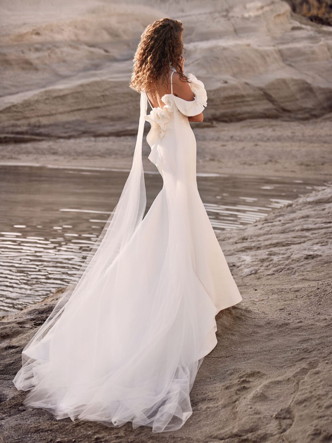 long backlress silk mermaid wedding dress floral details - RUSLANA ...